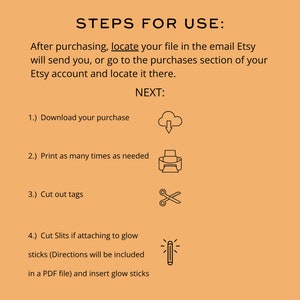 Halloween Glow Stick Tags, Printable Halloween Party Favor Tag ...