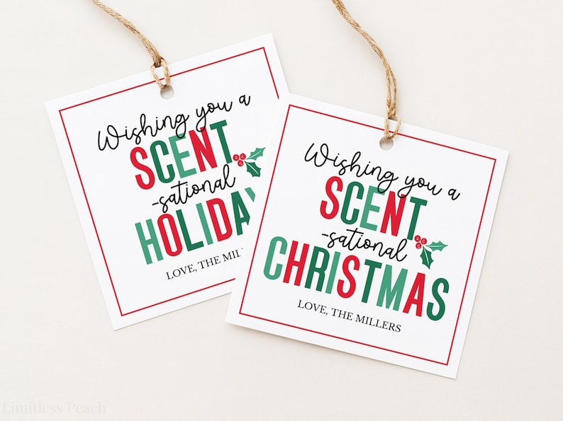 Christmas Scented Candle Tag Printable Scent-sational Holiday Tag for ...