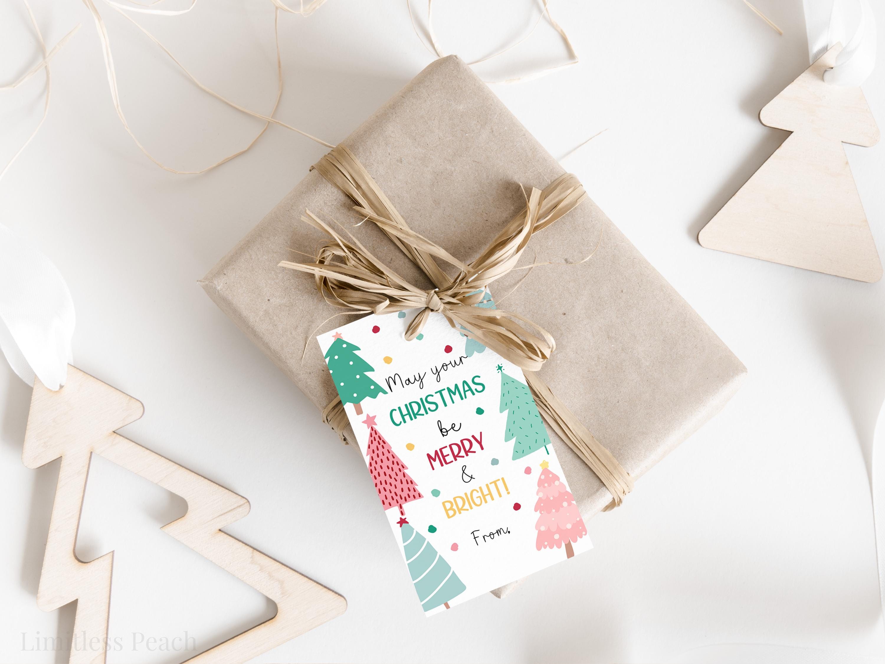 Merry and Bright Christmas Tag Printable Christmas Gift Tag for Friend ...