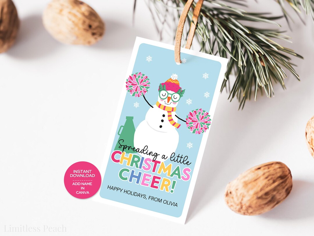 CHEERLEADING Christmas Tag Printable Cheer Tag for Teammates, Cheer ...