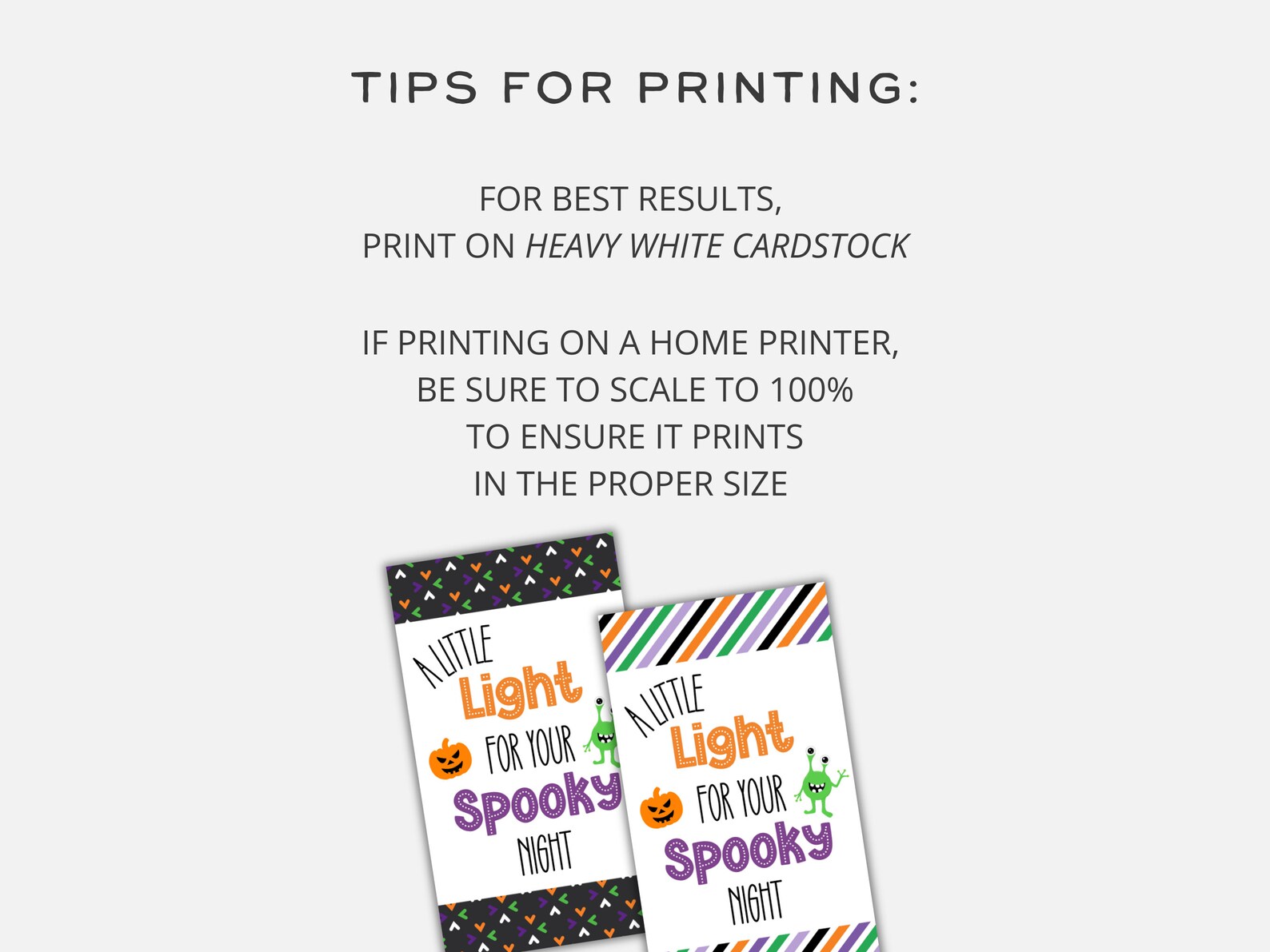 Halloween Glow Stick Tag, Printable Halloween Party Favor Tag ...