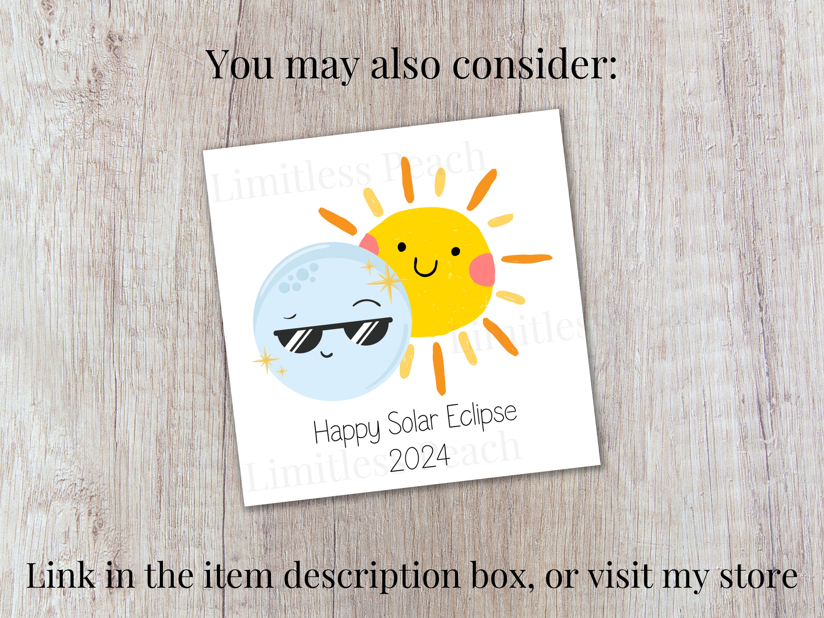 2024 Solar Eclipse Party Favor Gift Tag, Viewing Party Treat Bag Tag ...