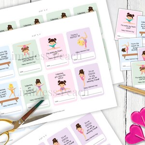 Gymnastics Valentines Printable Gymnastics Exchange Cards for Kids ...