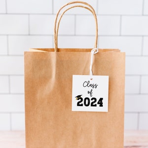 Printable Class of 2024 Gift Tags, Graduation Party Favor Tags, Square ...