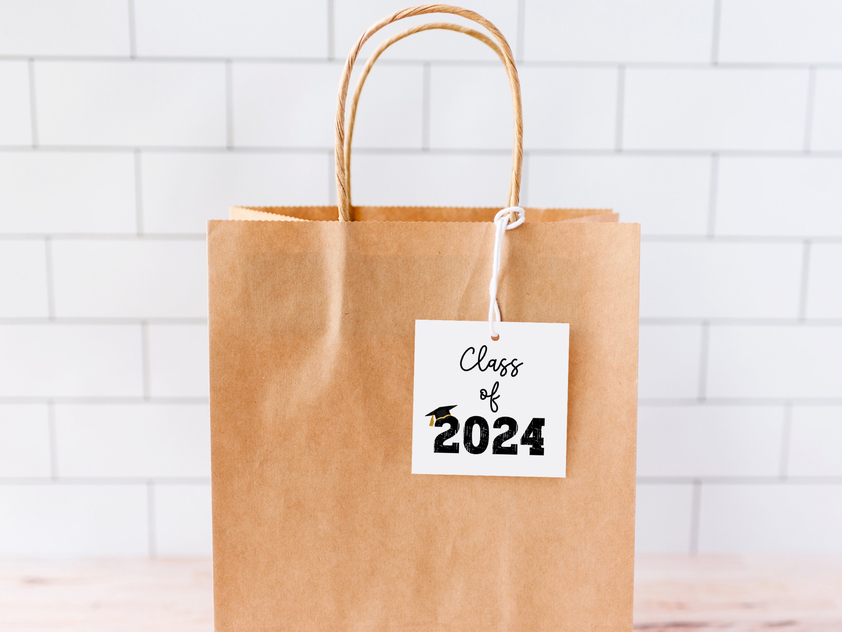 Printable Class of 2024 Gift Tags, Graduation Party Favor Tags, Square ...