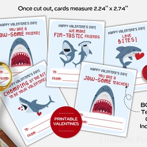 Shark Valentine Cards Printable Shark Valentine Exchange Cards for Kids ...