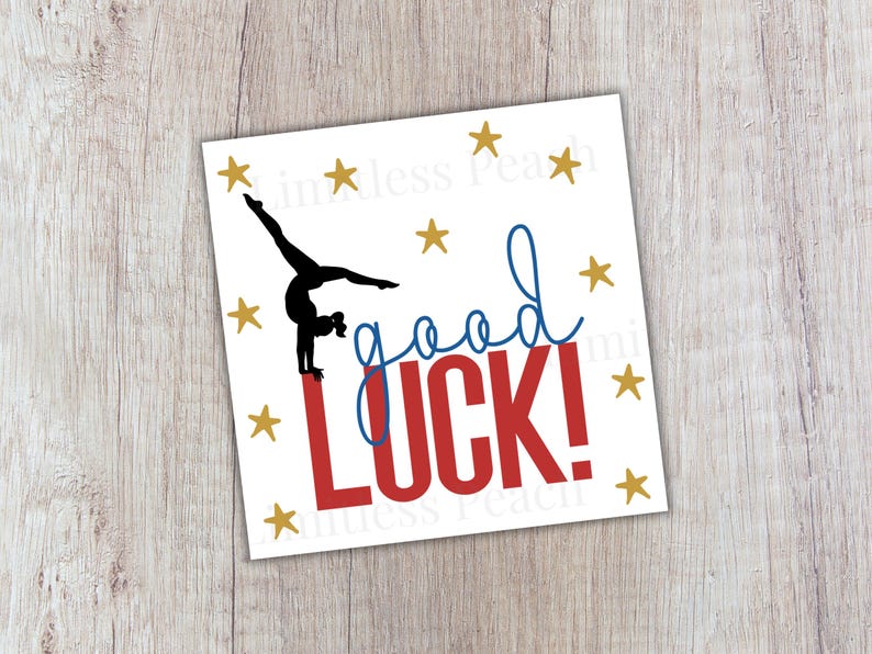 Gymnastics Good Luck Tag Printable Team Treat Tags for Gymnastics Meet ...