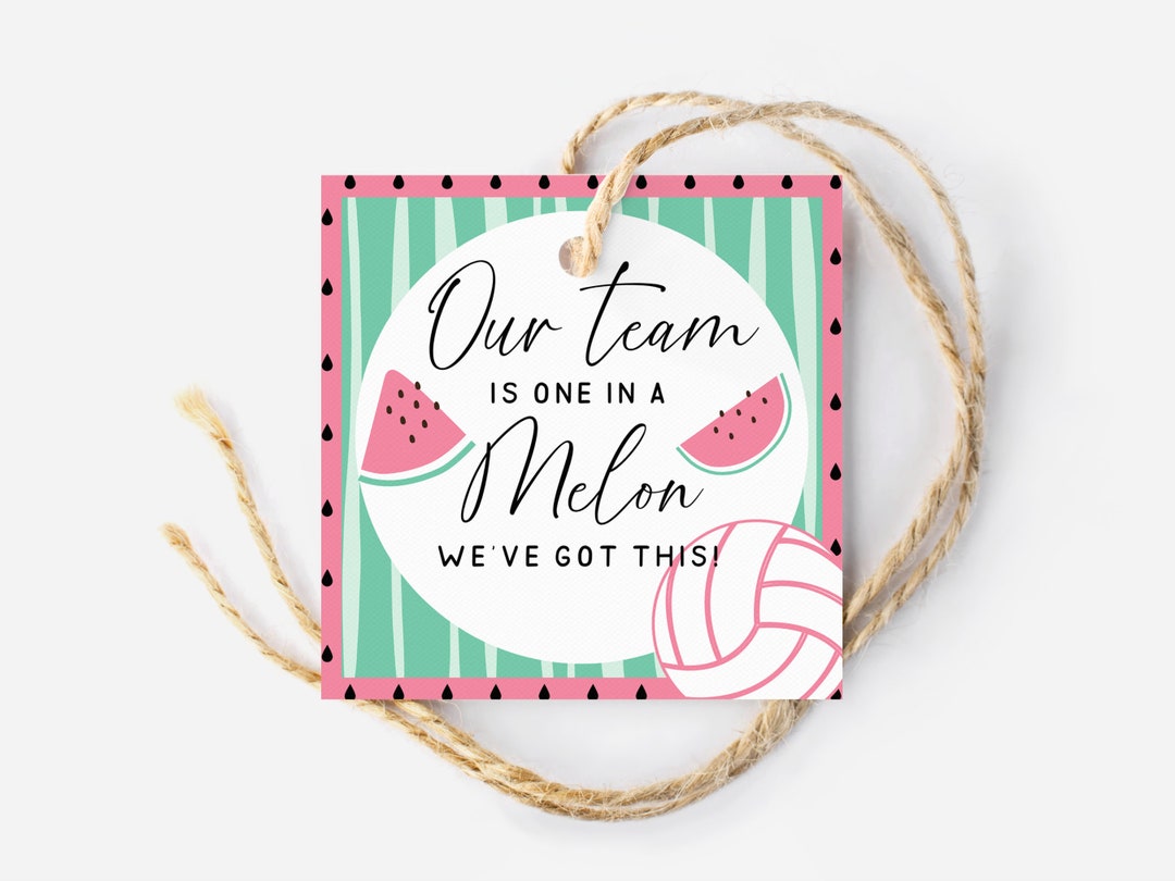 Volleyball Tournament Treat Gift Tag, Printable Watermelon Candy Tag ...
