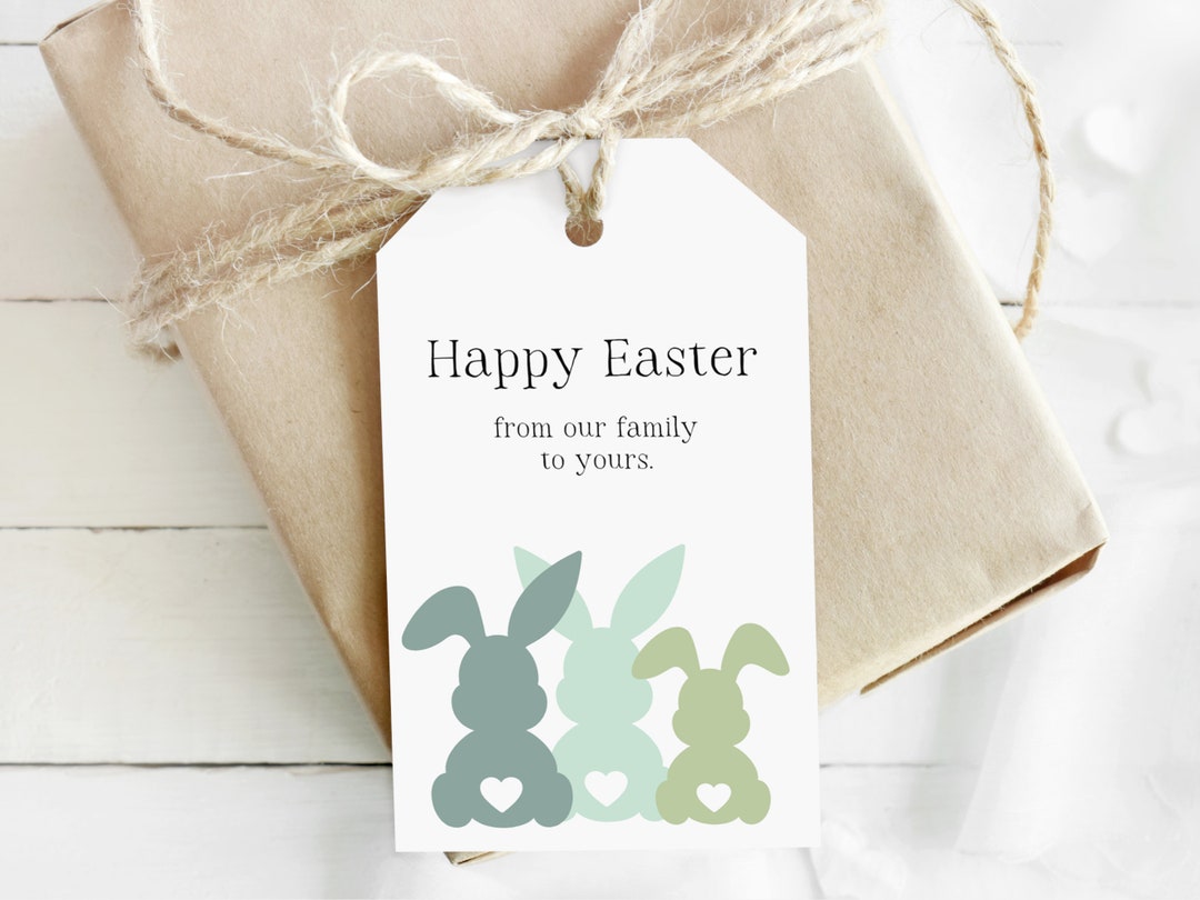 Printable Happy Easter Gift Tag From Our Family to Yours, Treat Tag for ...