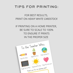 End of the Year Teacher Gift Card Holder Printable Elementary School ...