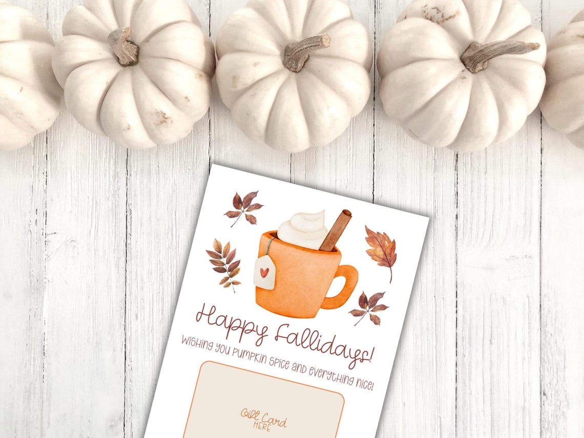 Pumpkin Spice Latte Fall Gift Card Holder, Fall Appreciation Gift for ...