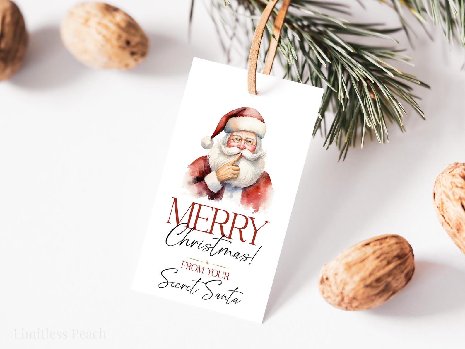 Secret Santa Tag Printable Gift Tag for Secret Santa Gift Exchange - Etsy