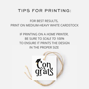 Congrats Graduation Tag, Printable Graduation Tag for Graduates, High ...