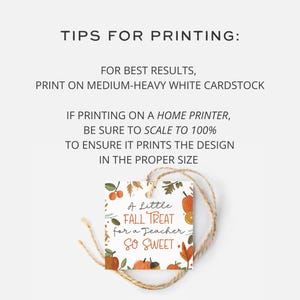 Fall Teacher Gift Tag, Autumn Treat Tag, A Fall Treat for a Teacher so ...