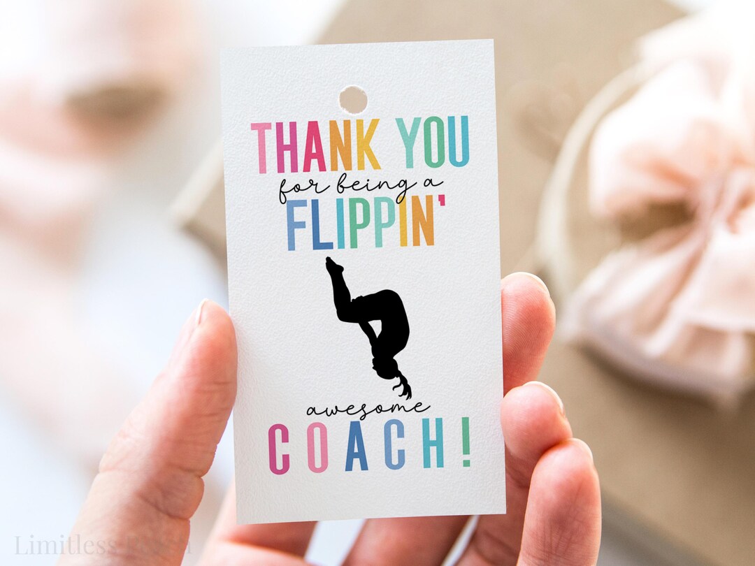 Gymnastics Coach Gift Tag Printable Tag for T&T Coach Tag for End of ...