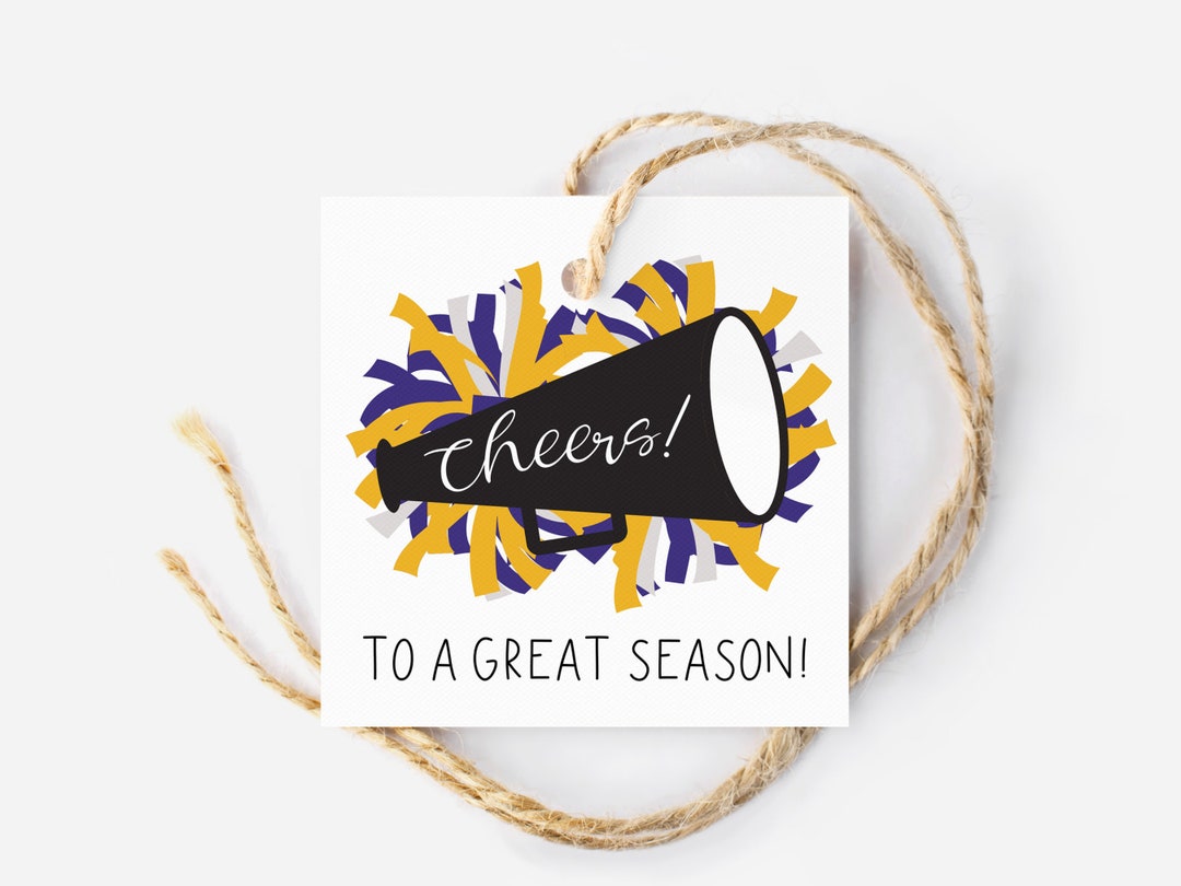 Cheerleading Tag Cheers to A Great Season, Cheer Team Treat Tag, End of ...