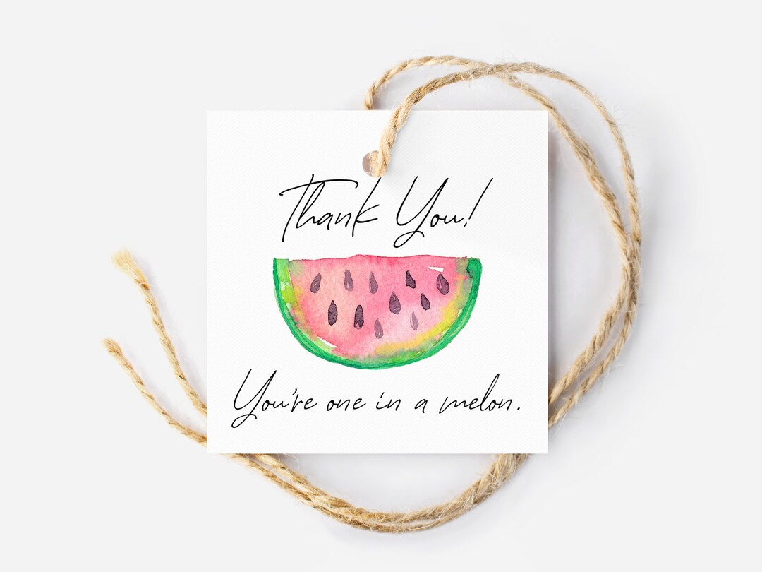 You're One in a Melon Thank You Tag for Volunteers, Teacher ...