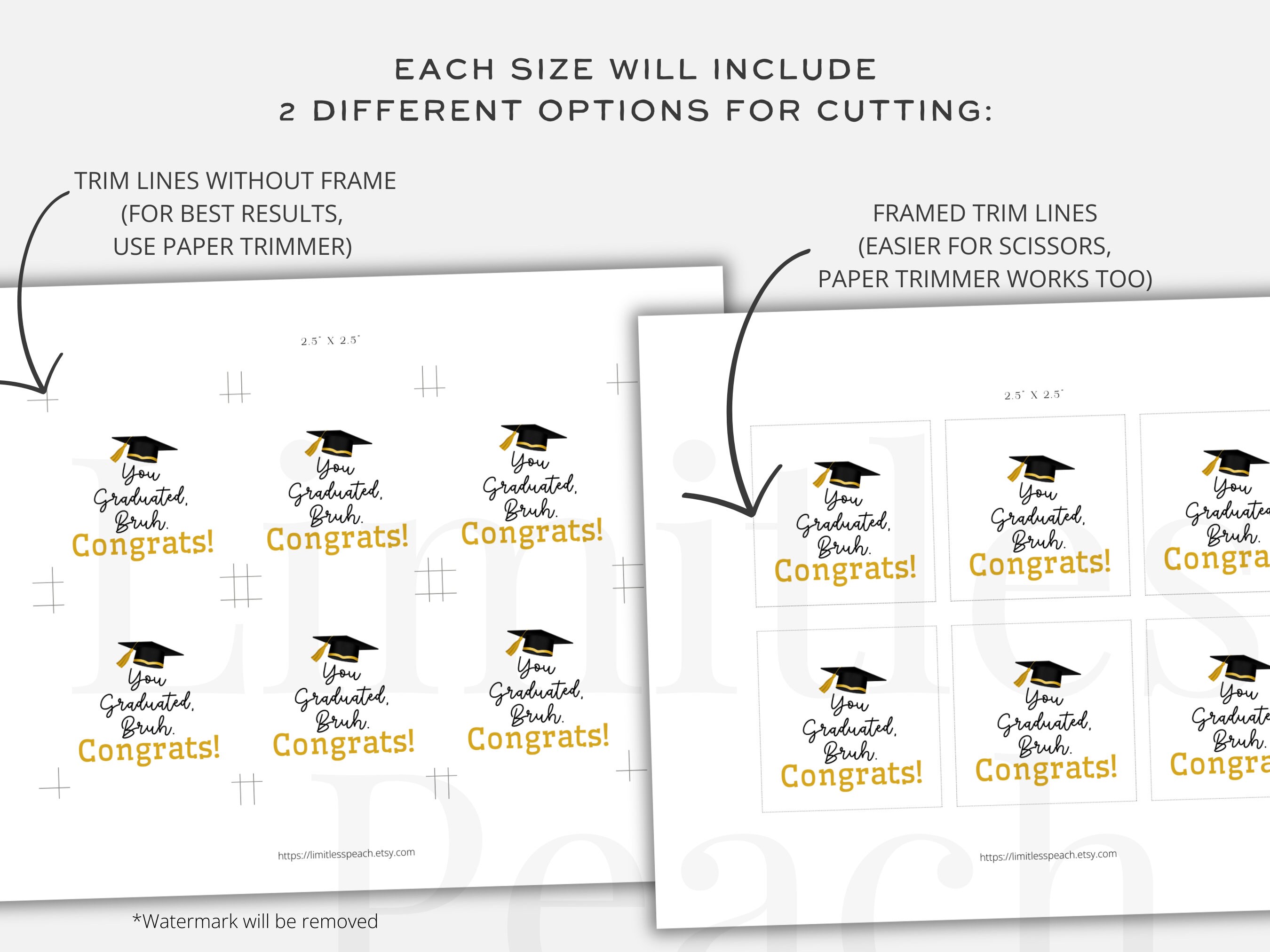 Printable Graduation Gift Tag, Funny Graduation Party Favor Tag, Square ...