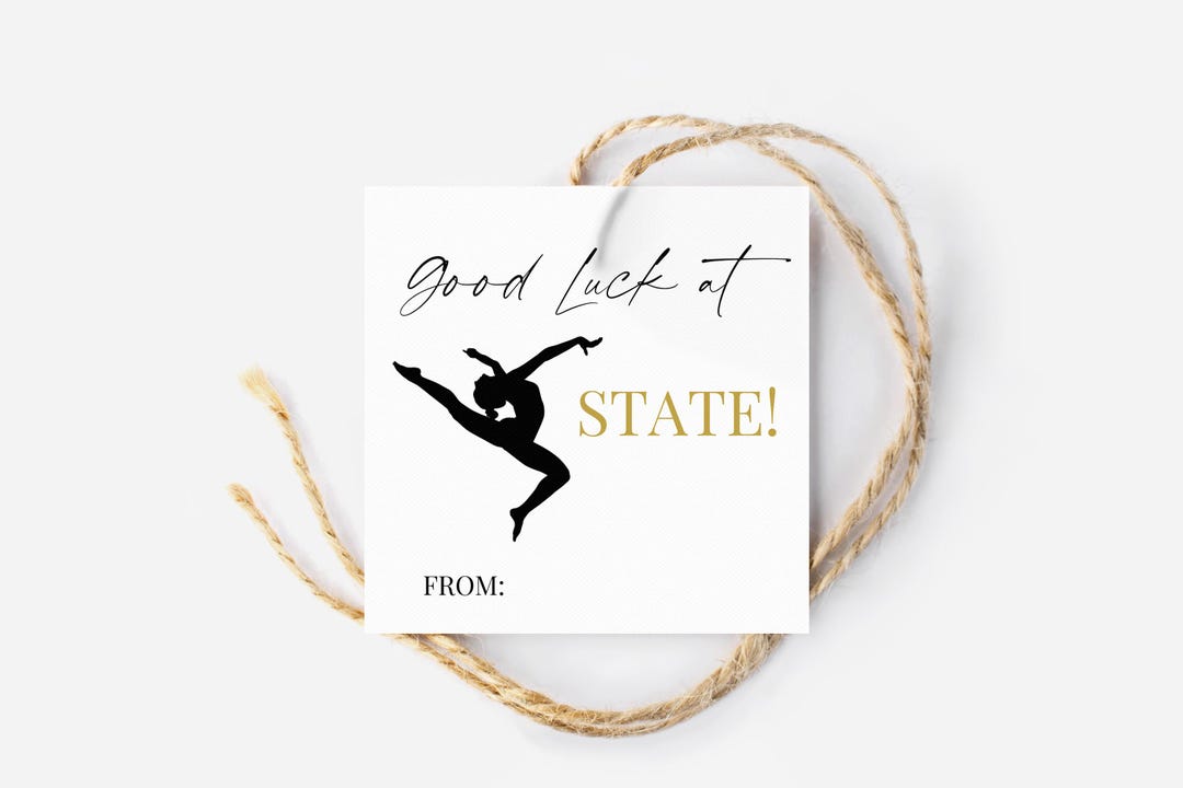 Good Luck at State Gymnastics Team Treat Gift Tag Printable, State ...