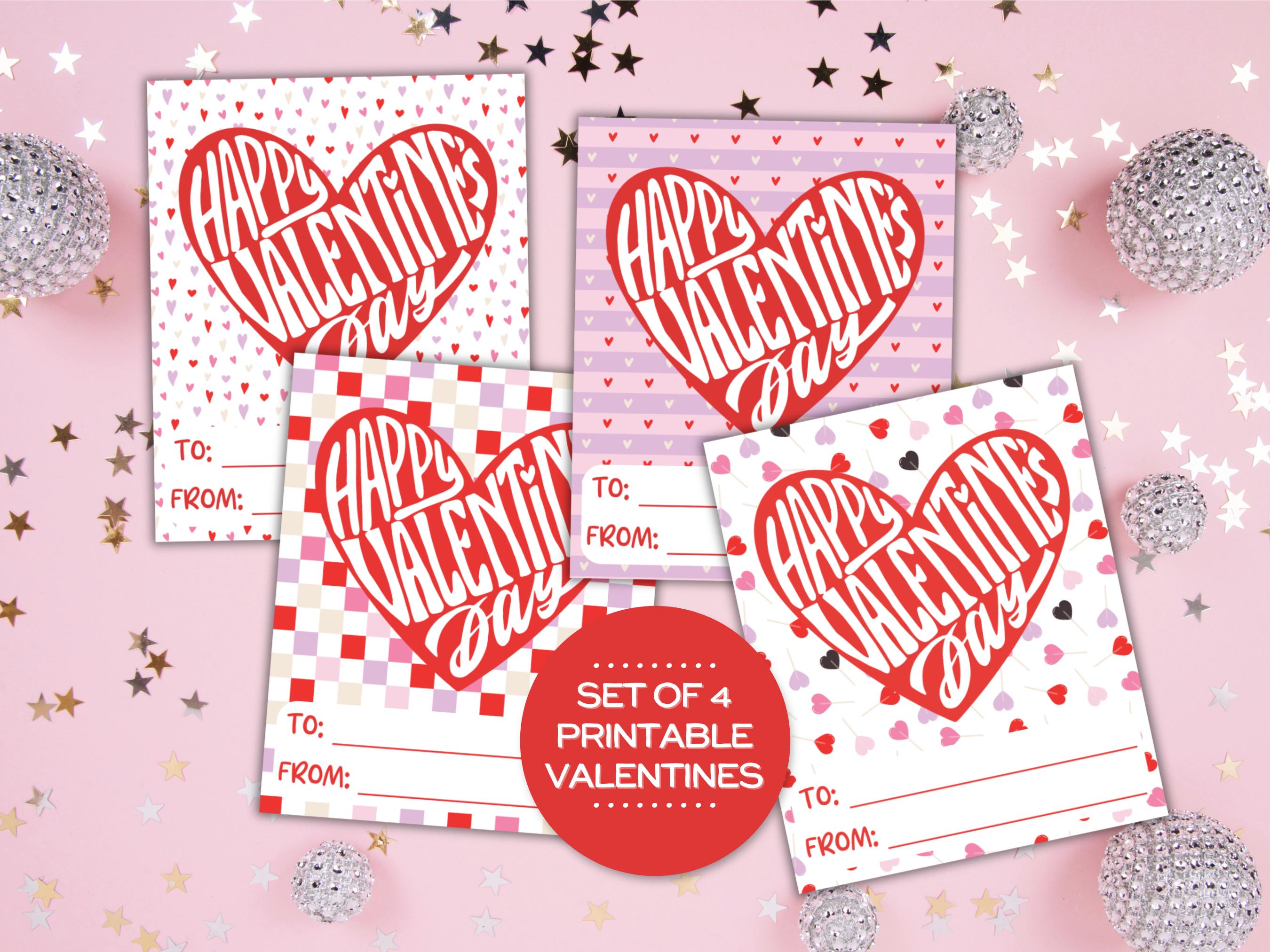 Classroom Valentine Printable Exchange Cards for Valentine's Day ...