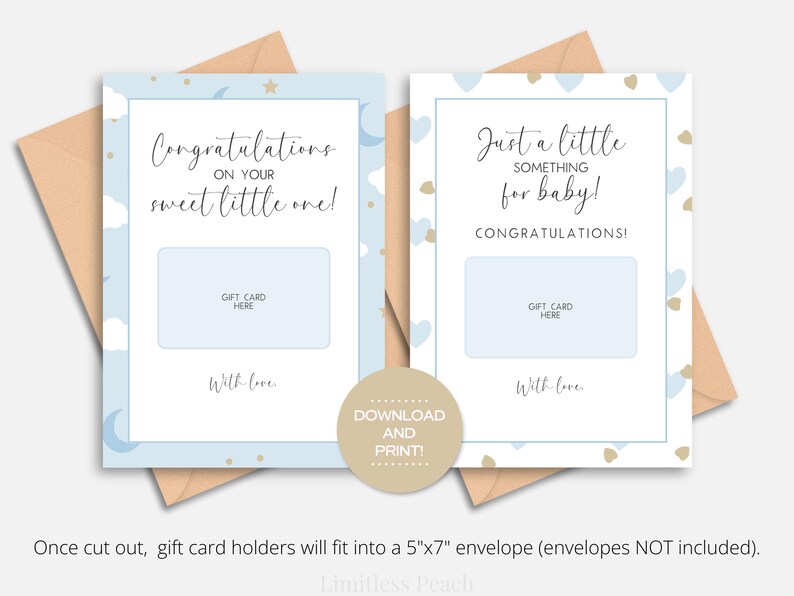Baby Shower Gift Card Holder Printable Card for Boy Baby Shower Card ...