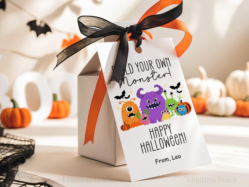Build Your Own Monster Halloween Tag Printable Non Candy Halloween ...