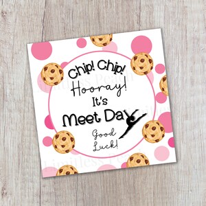Gymnastics Good Luck Tag Printable, Chip Chip Hooray It's Meet Day ...