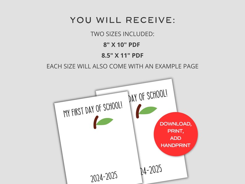 First Day of School Handprint Craft, Printable 2024-2025 First Day ...