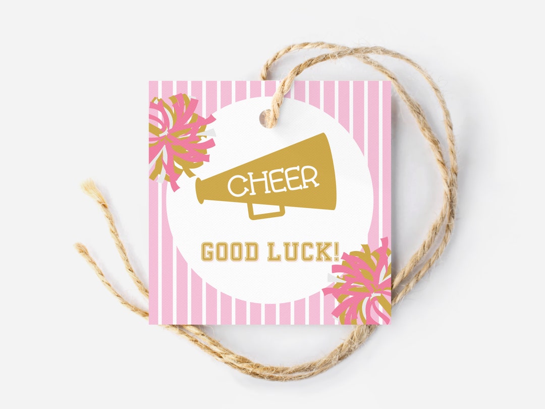 Cheerleading Team Treat Tag Printable, Good Luck Cheer Snack Gift Tag ...