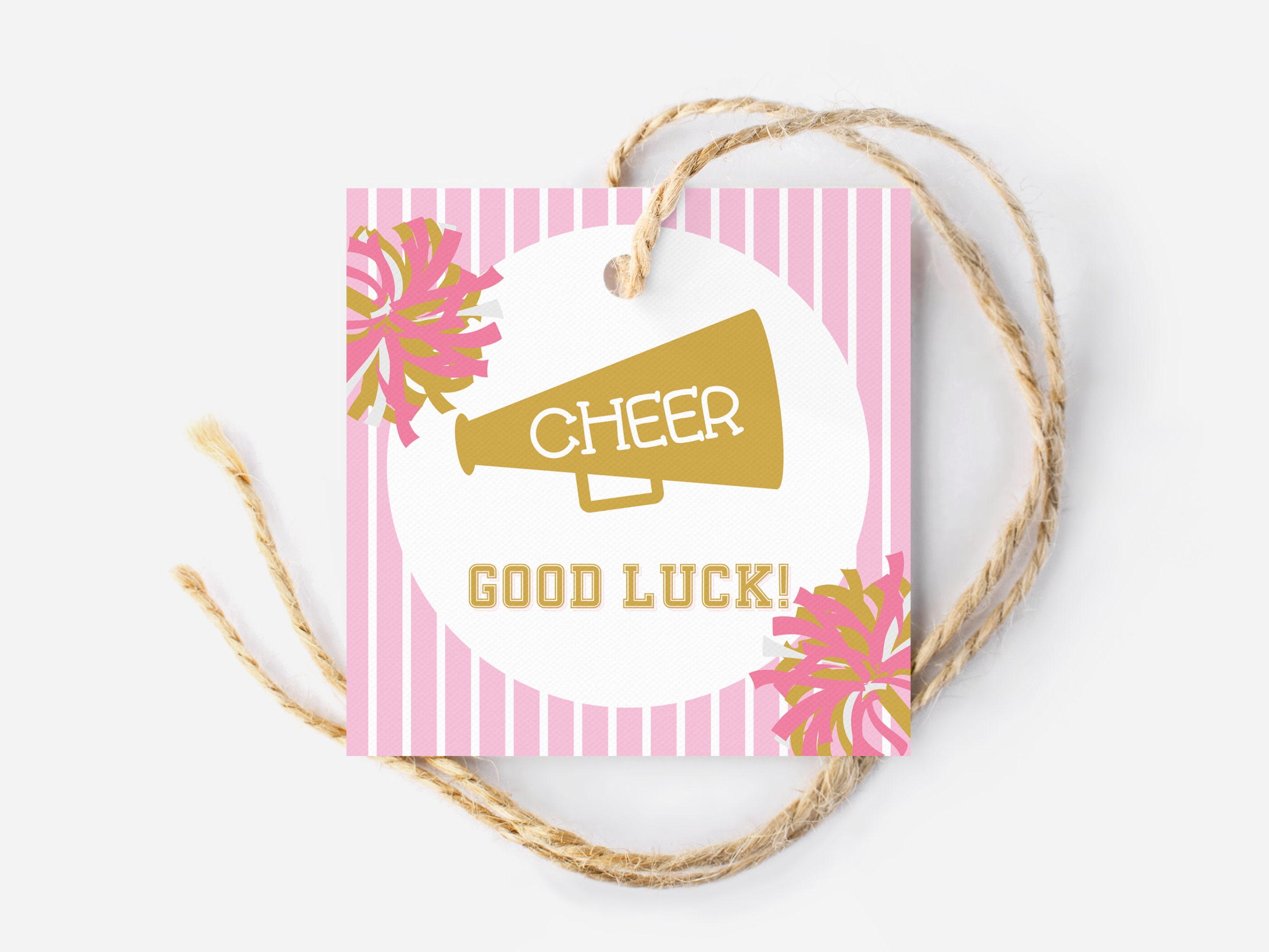Cheerleading Team Treat Tag Printable, Good Luck Cheer Snack Gift Tag ...