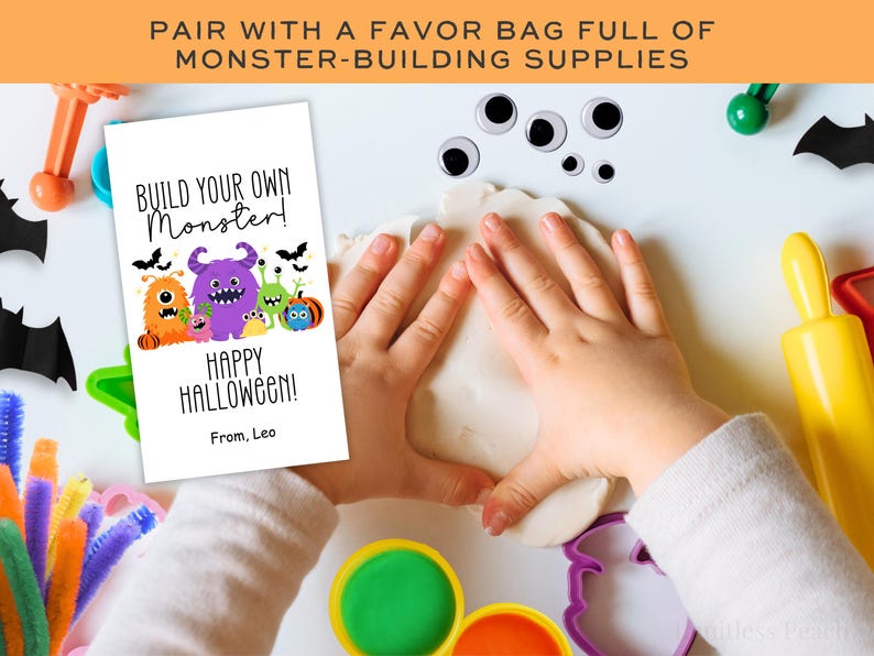 Build Your Own Monster Halloween Tag Printable Non Candy Halloween ...