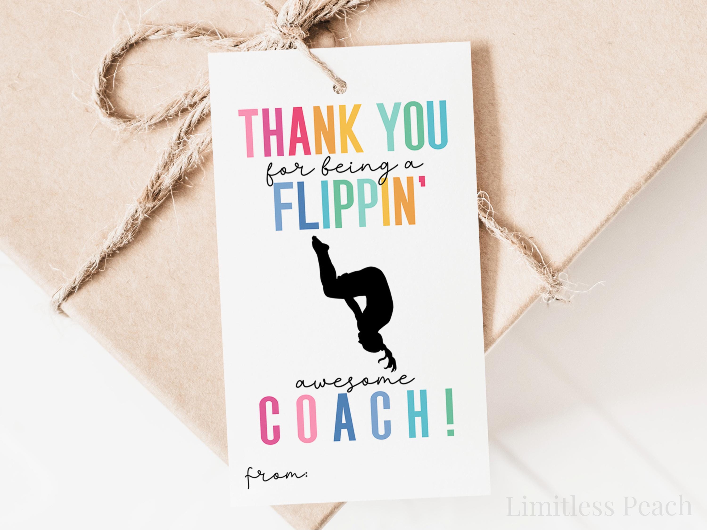 Gymnastics Coach Gift Tag Printable Tag for T&T Coach Tag for End of ...