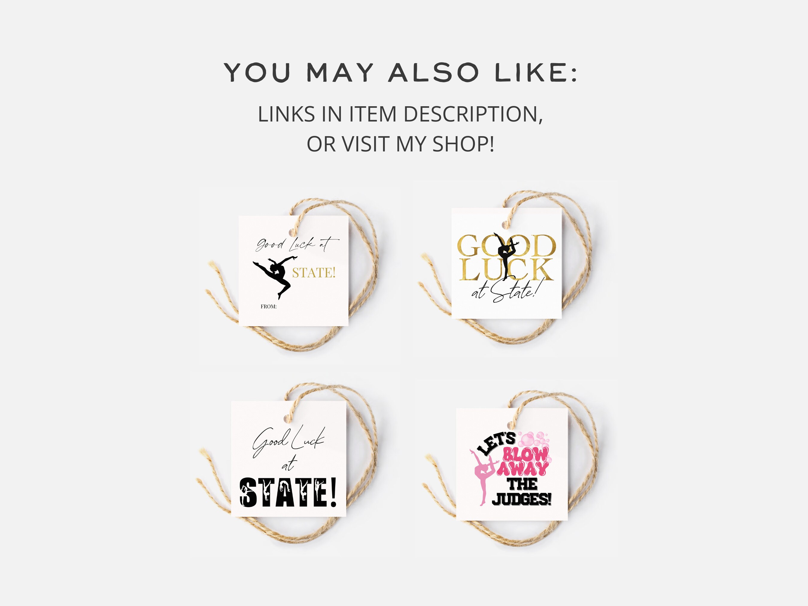 Gymnastics Team Treat Gift Tag Printable, Go for Gold Competition Day ...