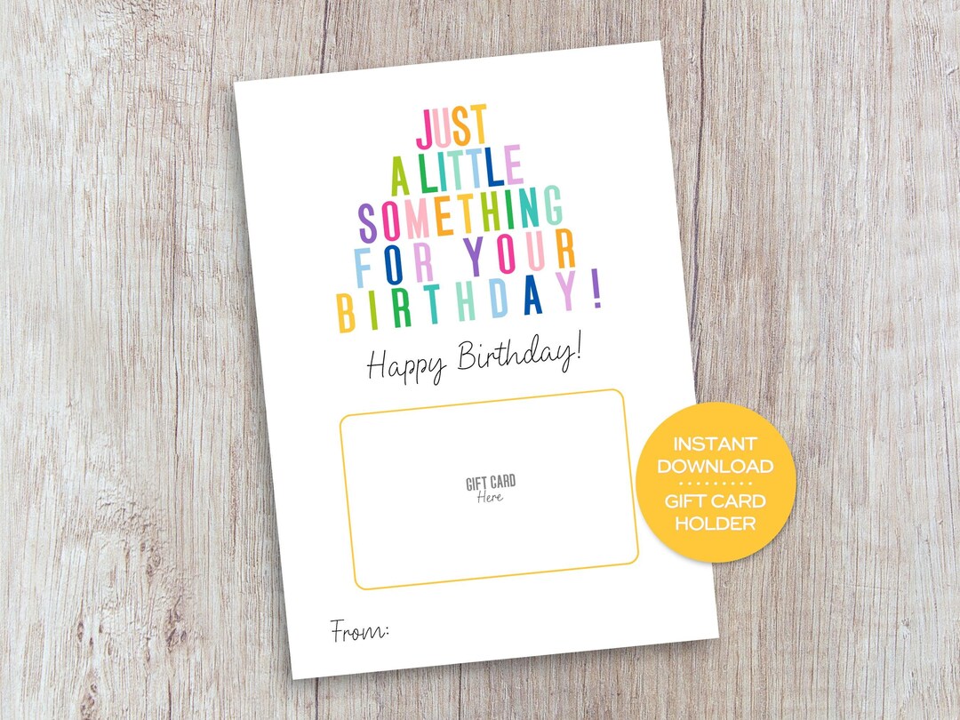 Printable Birthday Gift Card Holder for Birthday Card Instant Download ...