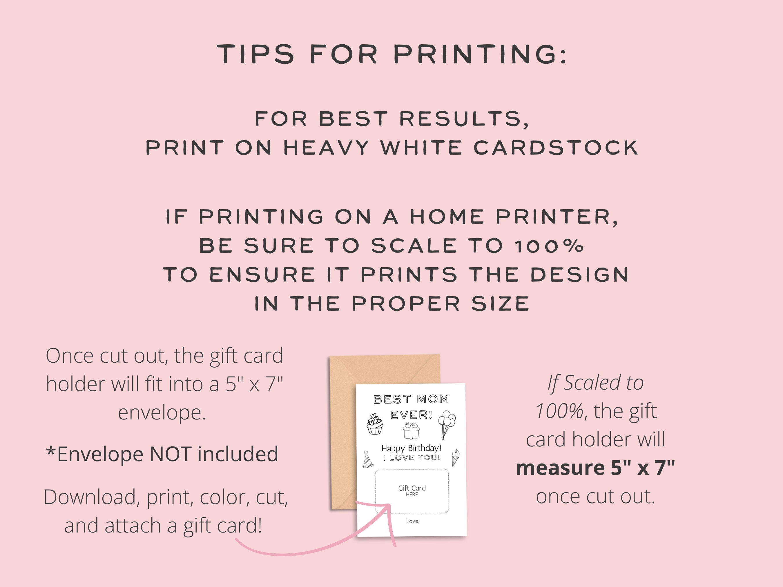 Mom Birthday Coloring Gift Card Holder Printable Activity for Kids to ...