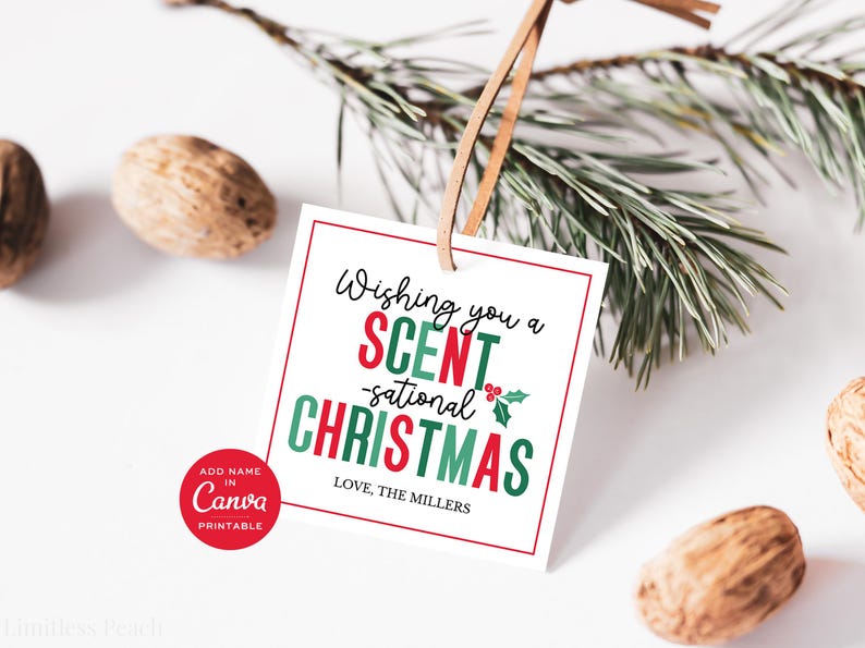 Christmas Scented Candle Tag Printable Scent-sational Holiday Tag for ...