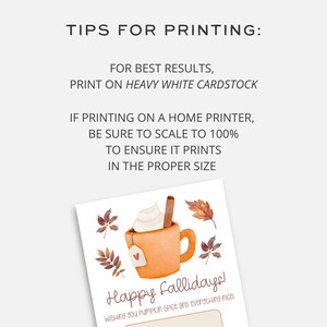 Pumpkin Spice Latte Fall Gift Card Holder, Fall Appreciation Gift for ...