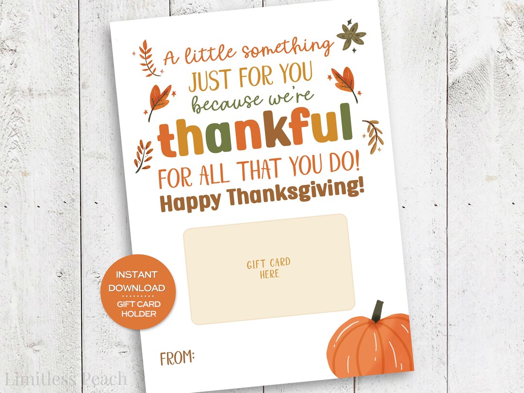Thanksgiving Gift Card Holder Printable Thanksgiving Gift for School ...