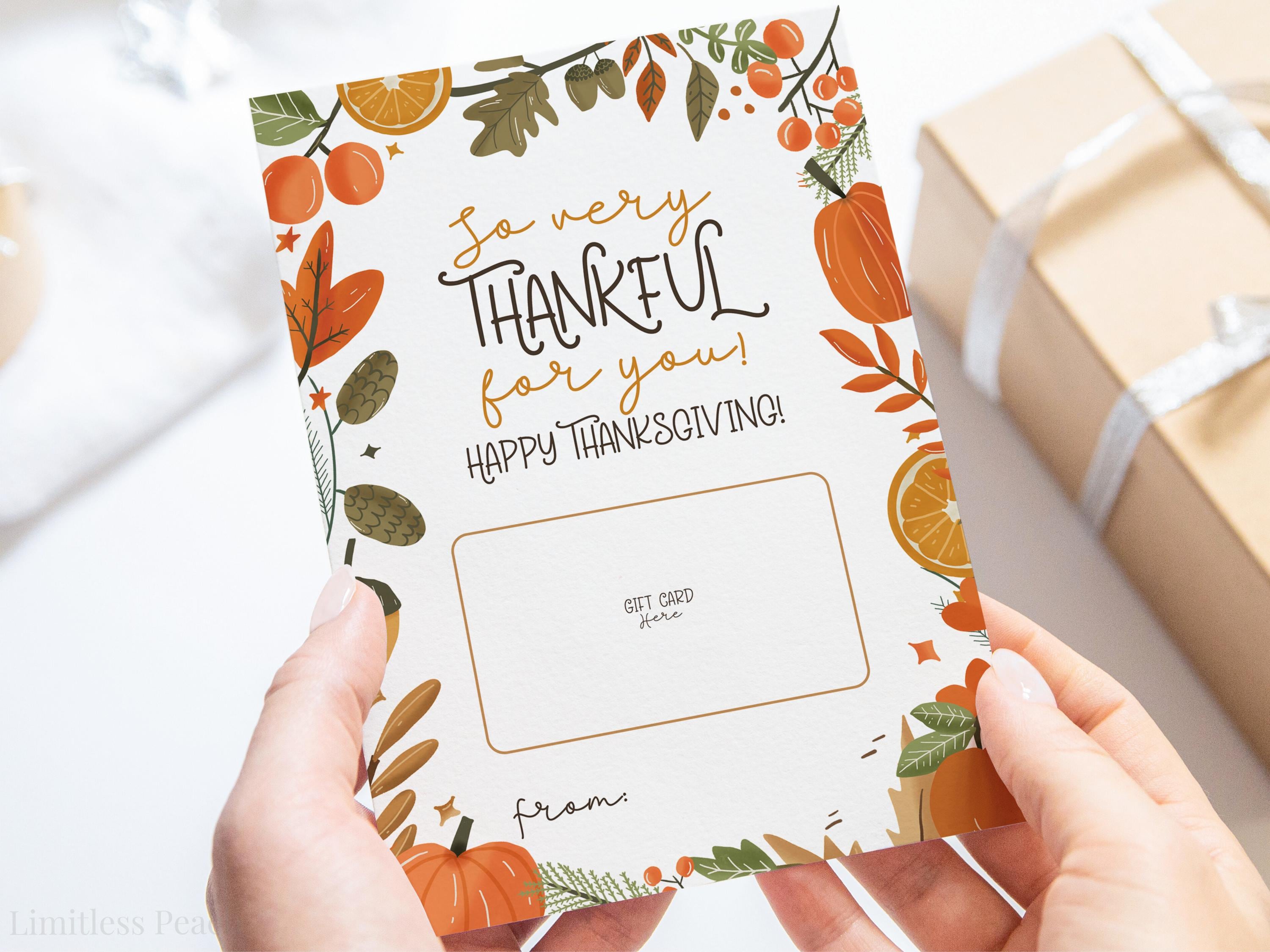 Thanksgiving Gift Card Holder Printable Teacher Thanksgiving Gift Card ...