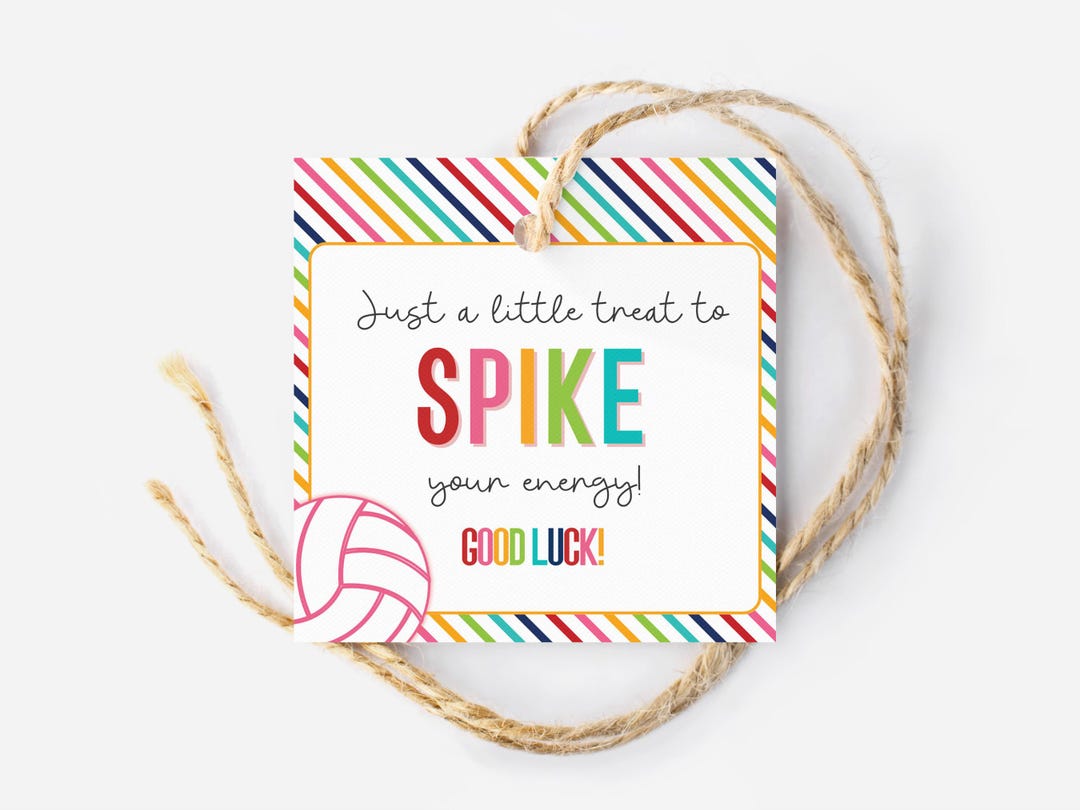 Volleyball Treat Tag, Candy Tag for Volleyball, Good Luck Volleyball ...