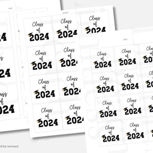 Printable Class of 2024 Gift Tags, Graduation Party Favor Tags, Square ...
