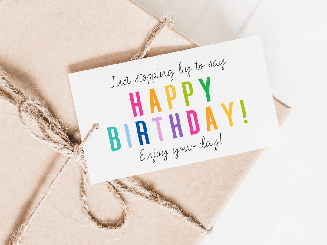 Happy Birthday Tag Printable Gift Tag for Birthday Gift Tag, Just ...