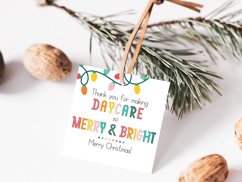 Daycare Christmas Tag Printable Christmas Tag for Daycare Provider ...