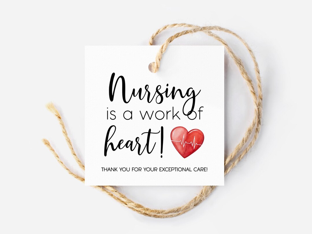 Nurse Thank You Tag Printable Nurse Appreciation Week Gift Tag for ...