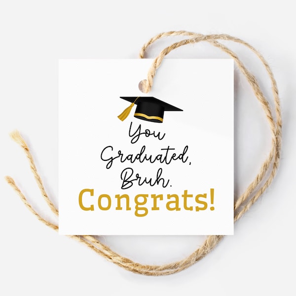 Printable Class of 2024 Gift Tags, Graduation Party Favor Tags, Square ...