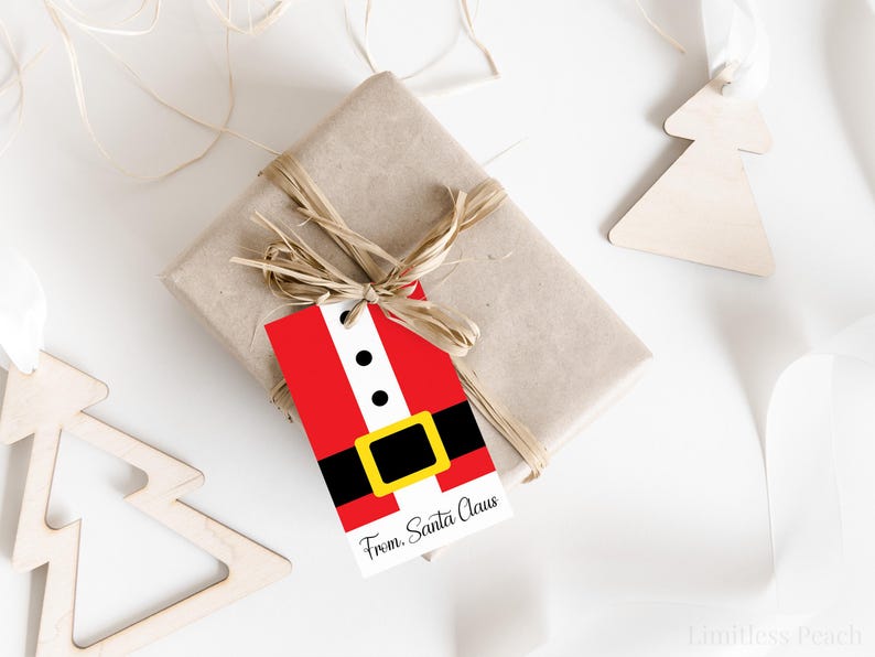 Printable From Santa Claus Tag, Christmas From Santa Gift Tag - Etsy