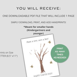 Earth Day Handprint Craft Printable for Preschool and Kindergarten ...