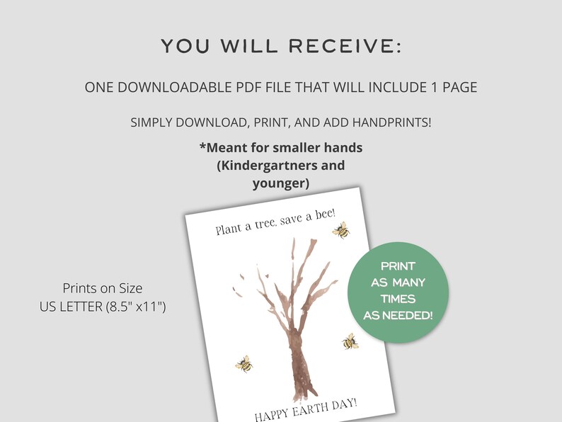 Earth Day Handprint Craft Printable for Preschool and Kindergarten ...