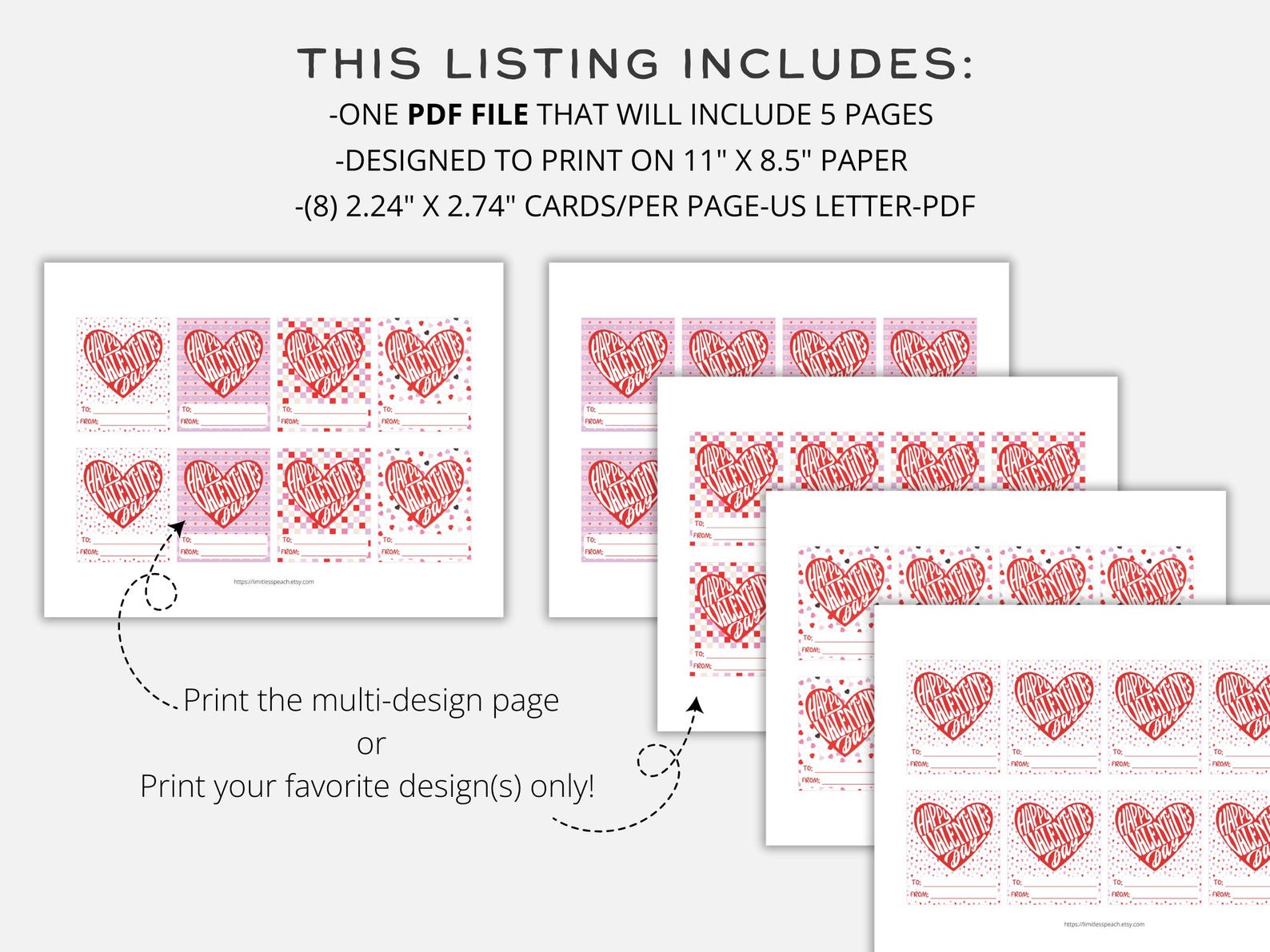 Classroom Valentine Printable Exchange Cards for Valentine's Day ...