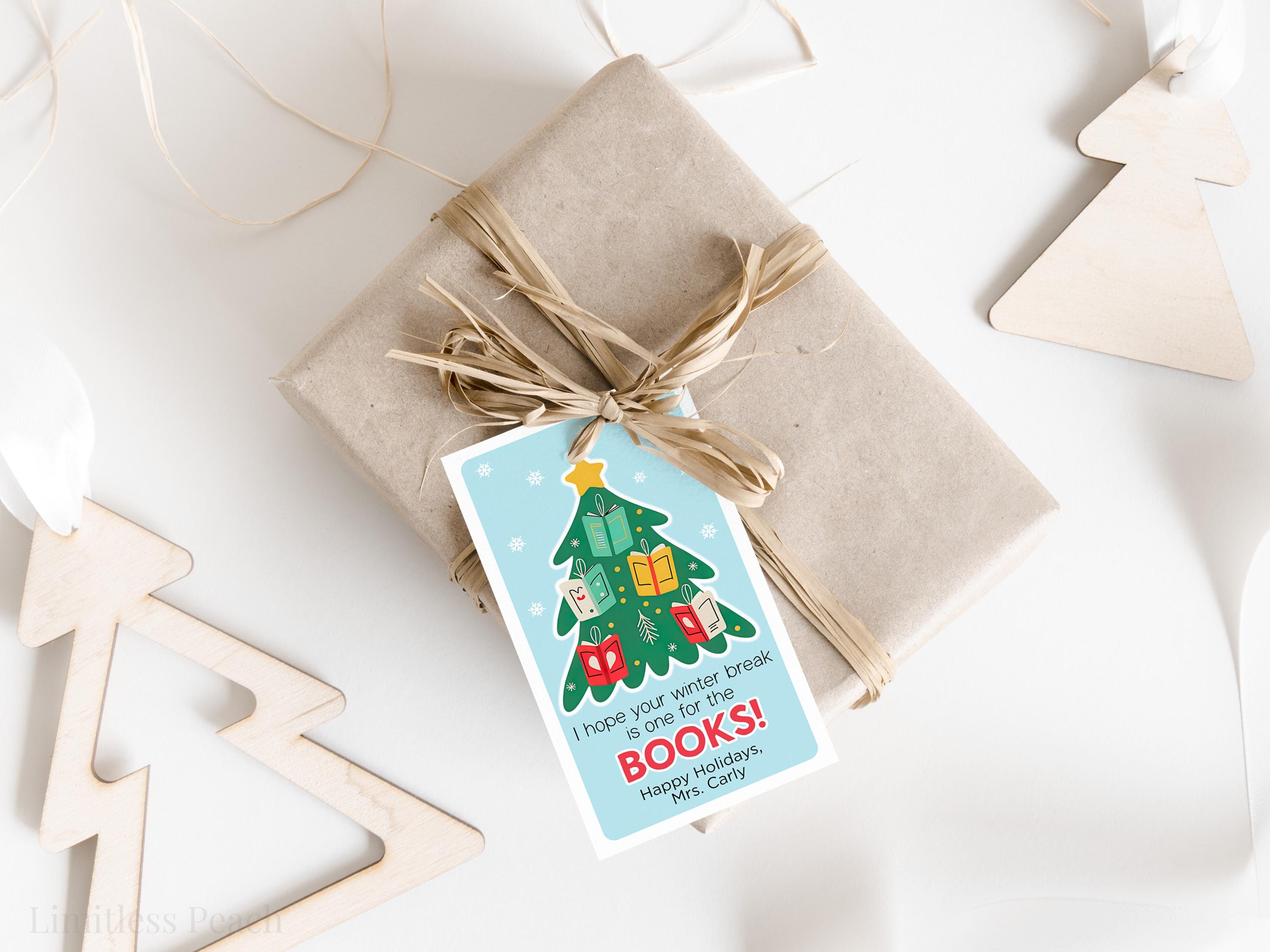 Christmas BOOK Tag Printable Winter Break Tag From Teacher to Student ...
